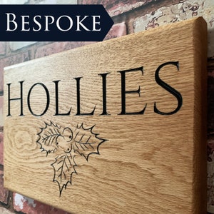 Personalised Solid Oak Deep Engraved House Name Plaque - Etsy UK