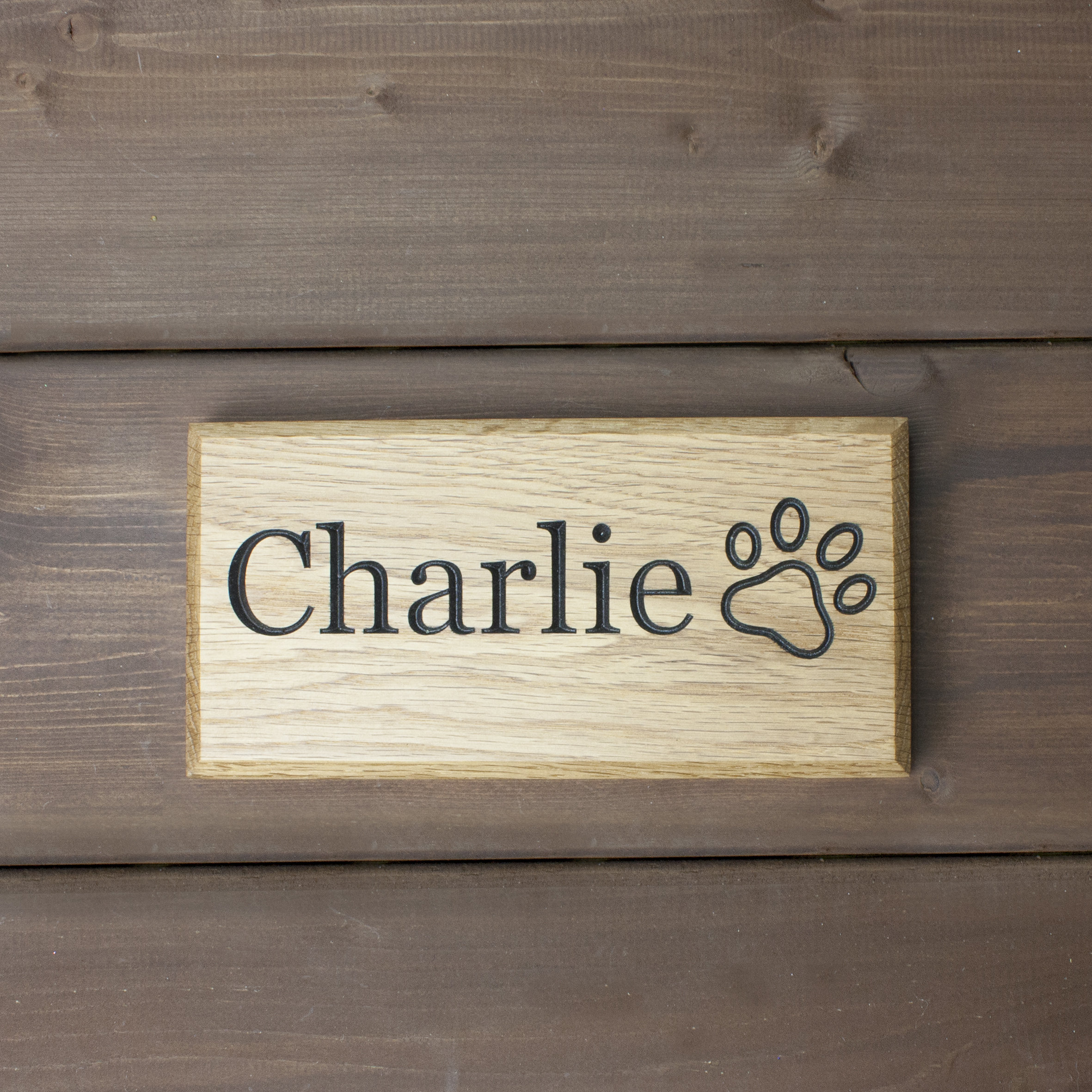 Peak Heritage® Personalised Oak Pet Name Sign 19 X 9.5 X 2cm | Etsy UK