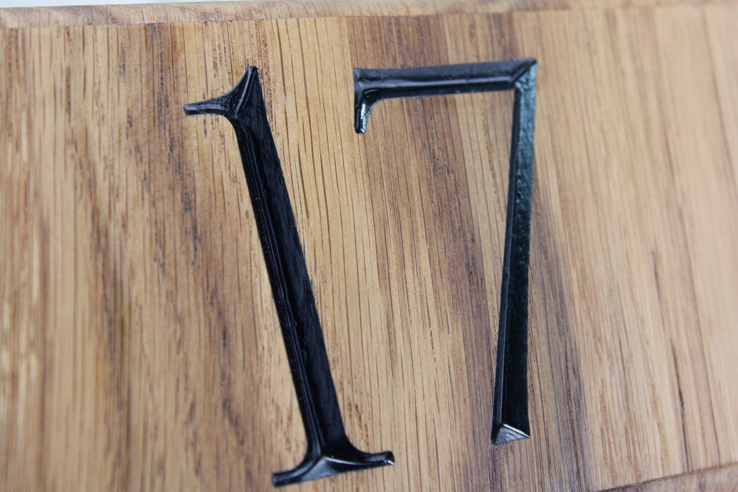 Personalised Solid Oak Deep Engraved House Number Plaque | Etsy