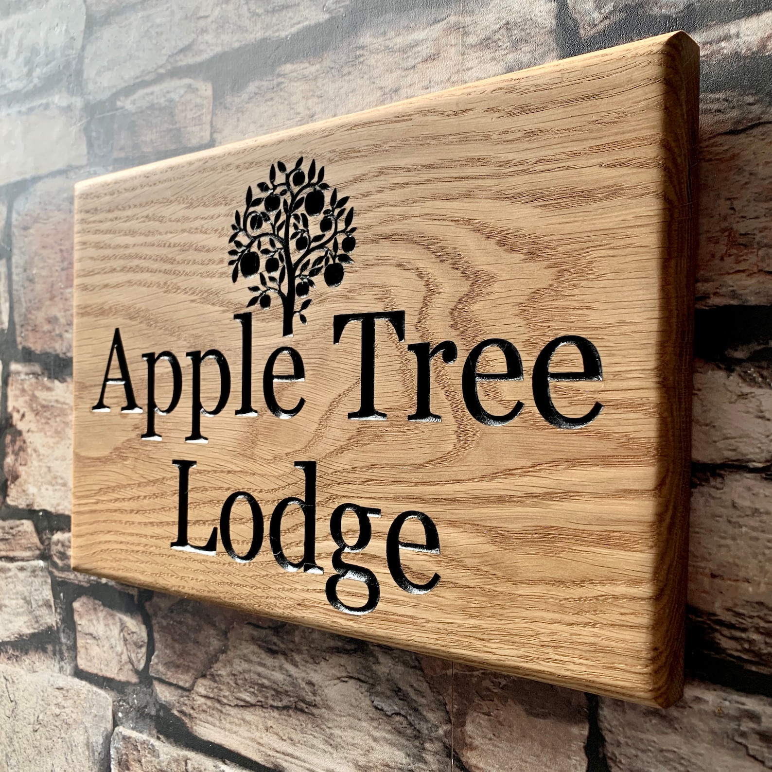 Personalised Solid Oak Deep Engraved House Name Plaque | Etsy