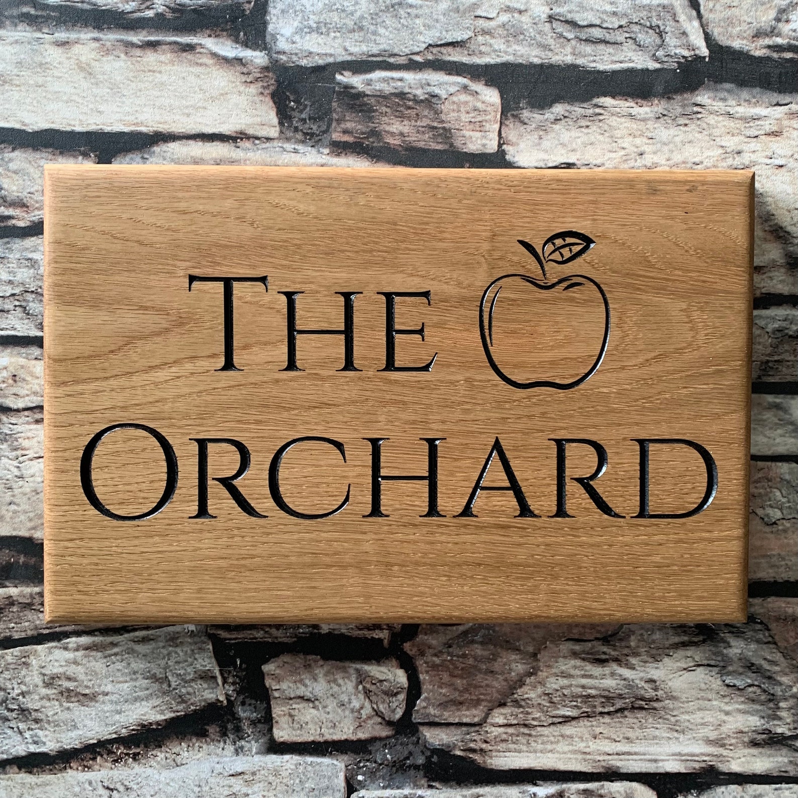 Personalised Solid Oak Deep Engraved House Name Plaque | Etsy