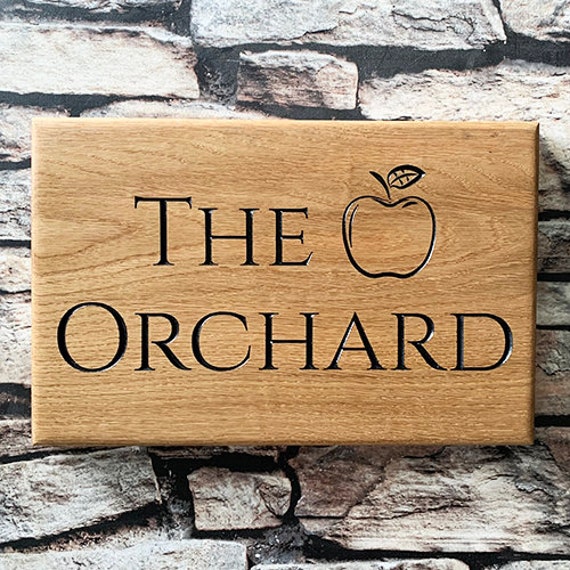 Personalised Solid Oak Deep Engraved House Name Plaque - Etsy