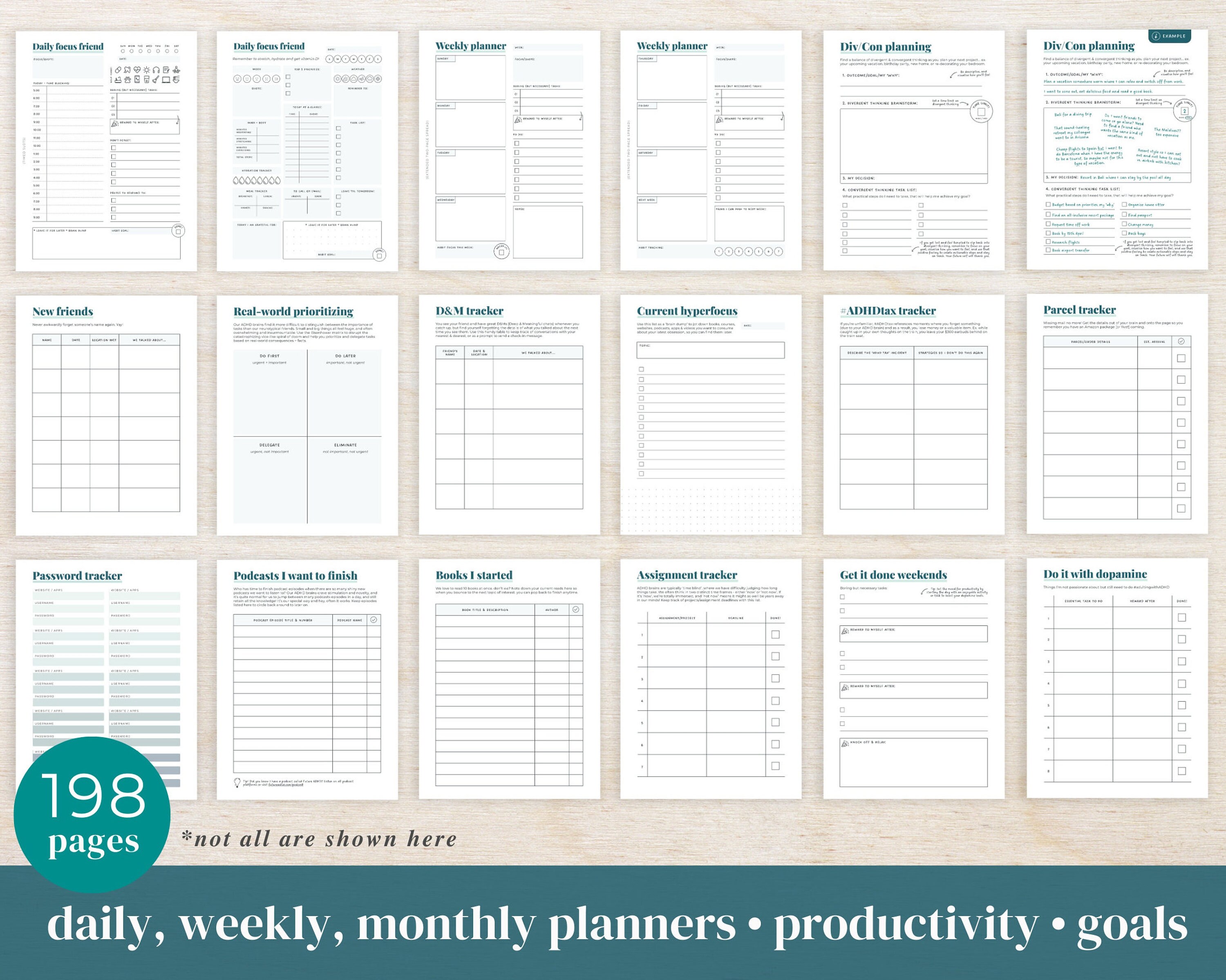 Science-based Printable Planner for Adult ADHD: Daily Organizer ...