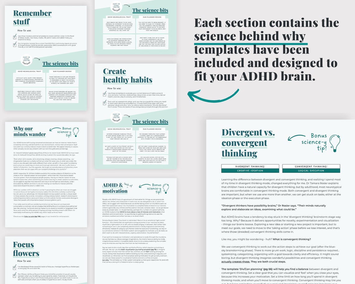 Science-based Printable Planner for Adult ADHD: Daily Organizer ...