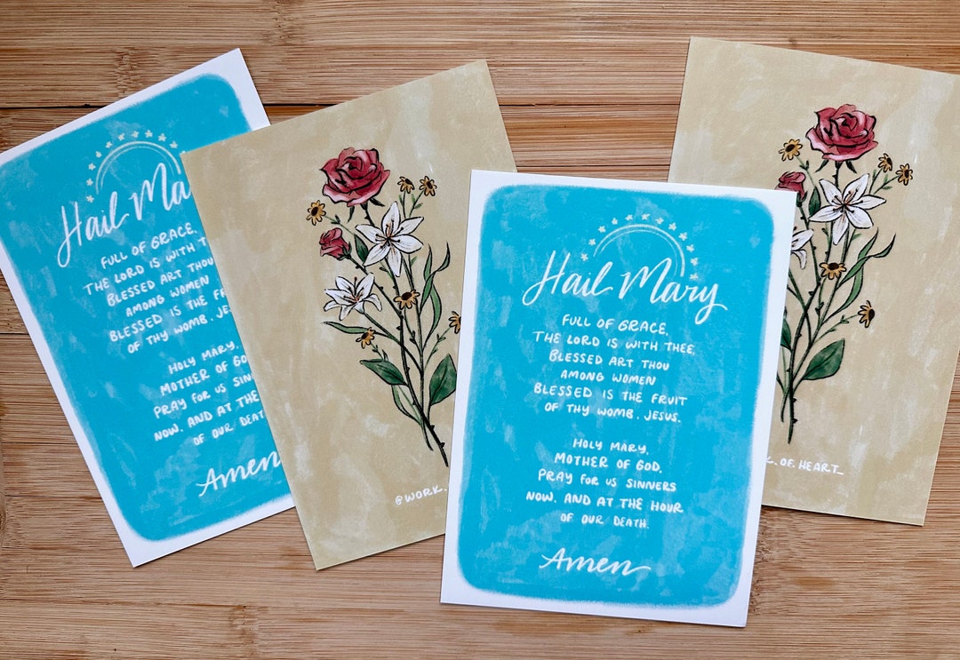 Hail Mary Pray Card - Etsy