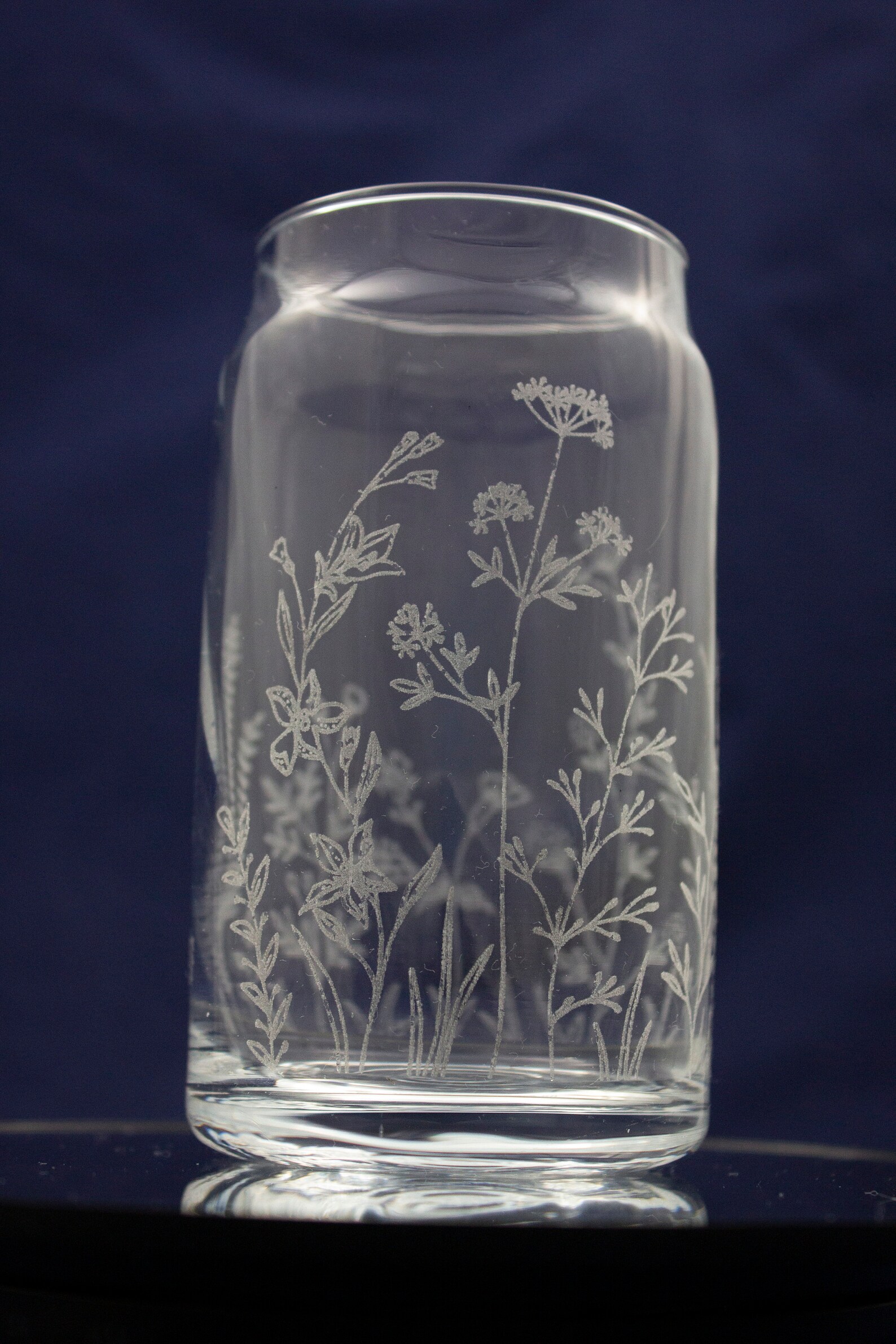 Wildflower Laser Engraved Can Glass - 16 Oz - Etsy