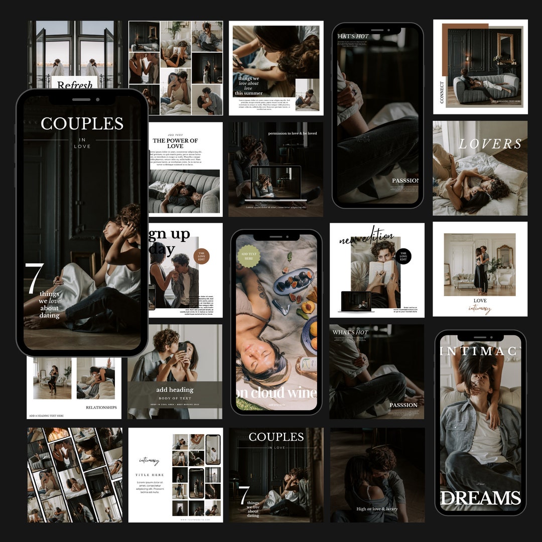 90 Dark Theme Magazine Style INSTANT DOWNLOAD Social Media Canva ...