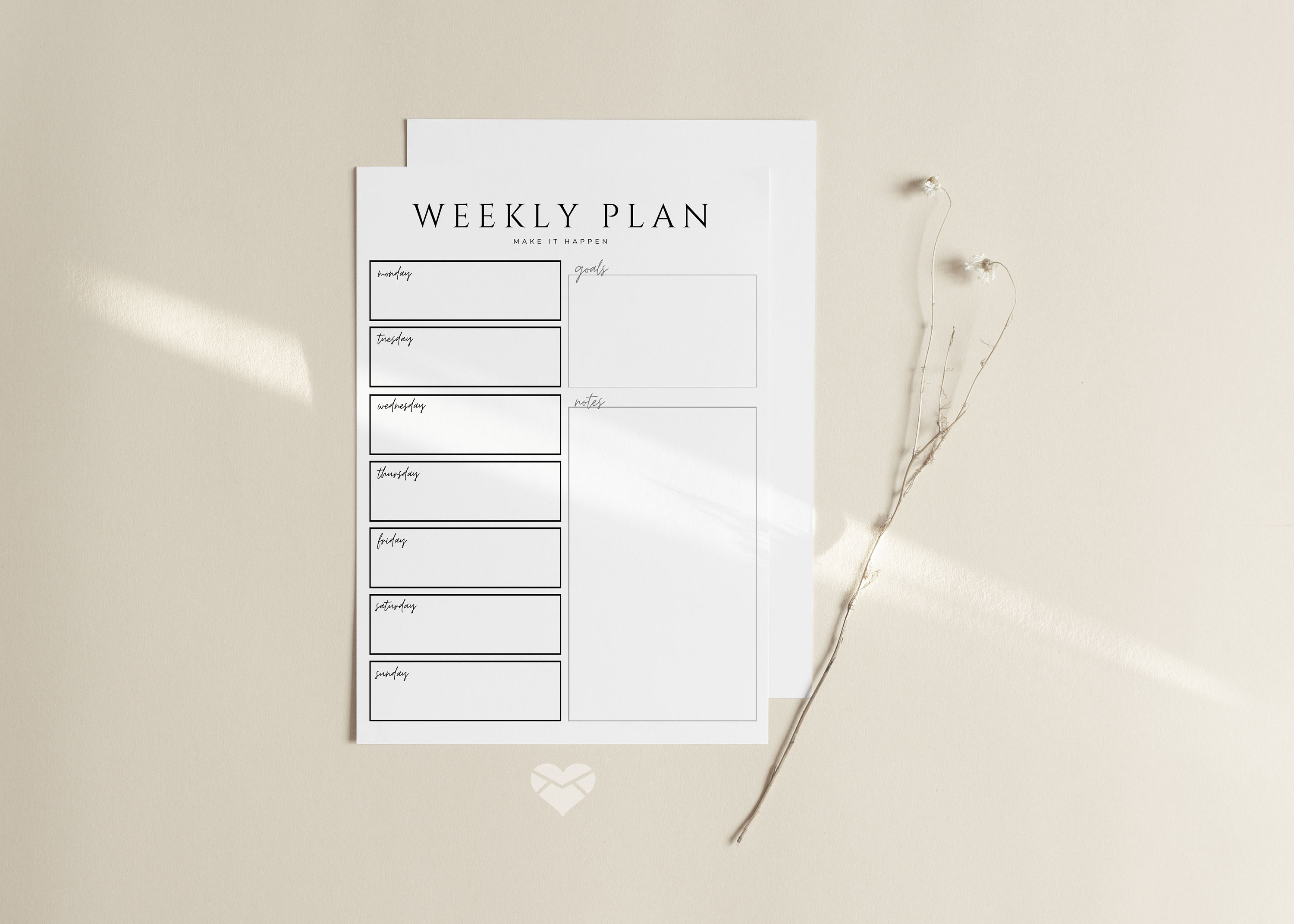 Printable Motivational Weekly Planner 2025 2026 Planner Notes and Goals ...