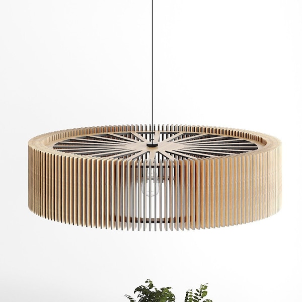 Round Wood Pendant - Etsy