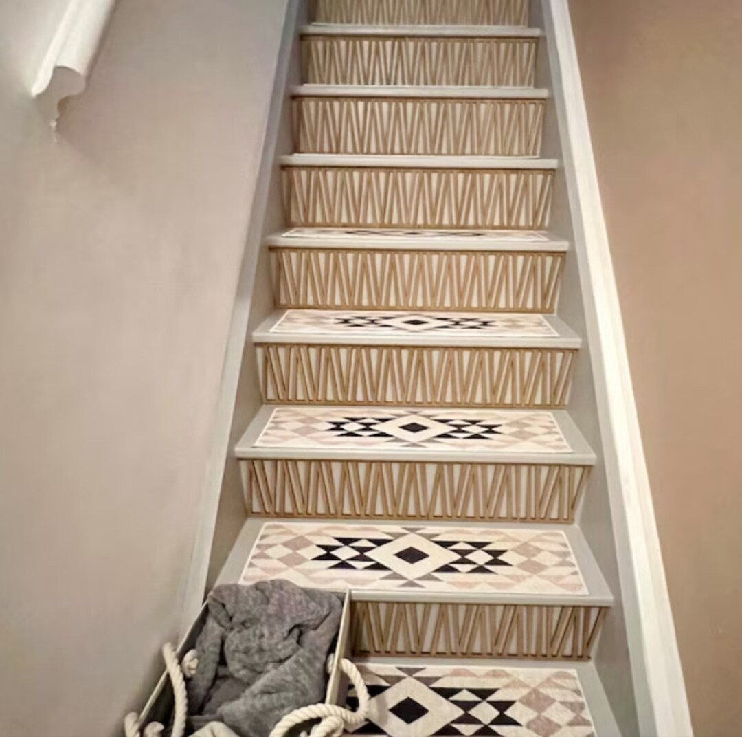 Stair Riser Wood Stickers, Removable Stair, Staircase Art, Self ...