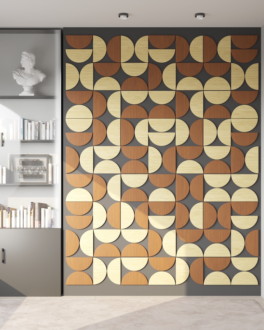 Half Circles, Wall Panels, Abstract Decorative, Geometric Wall Decor ...