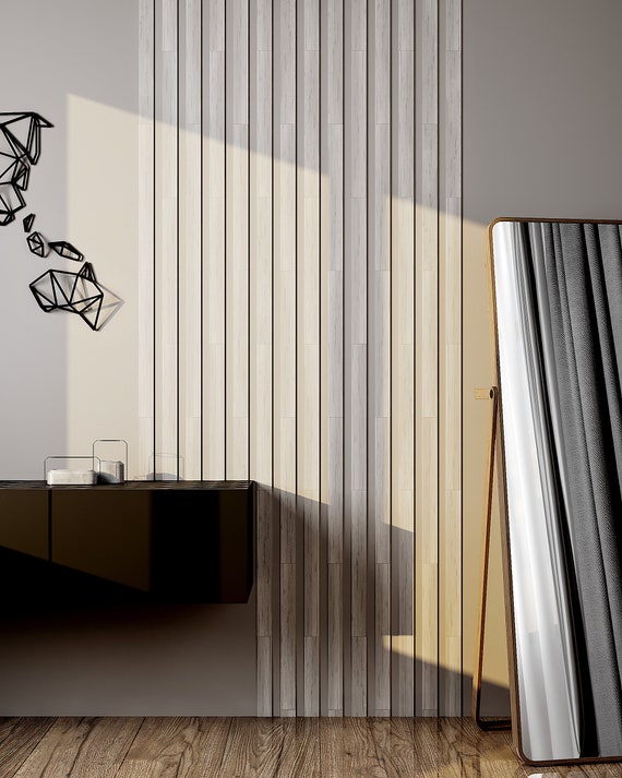 Wide White Wooden Wall Slats Wall Panel DIY Panels Wall - Etsy España