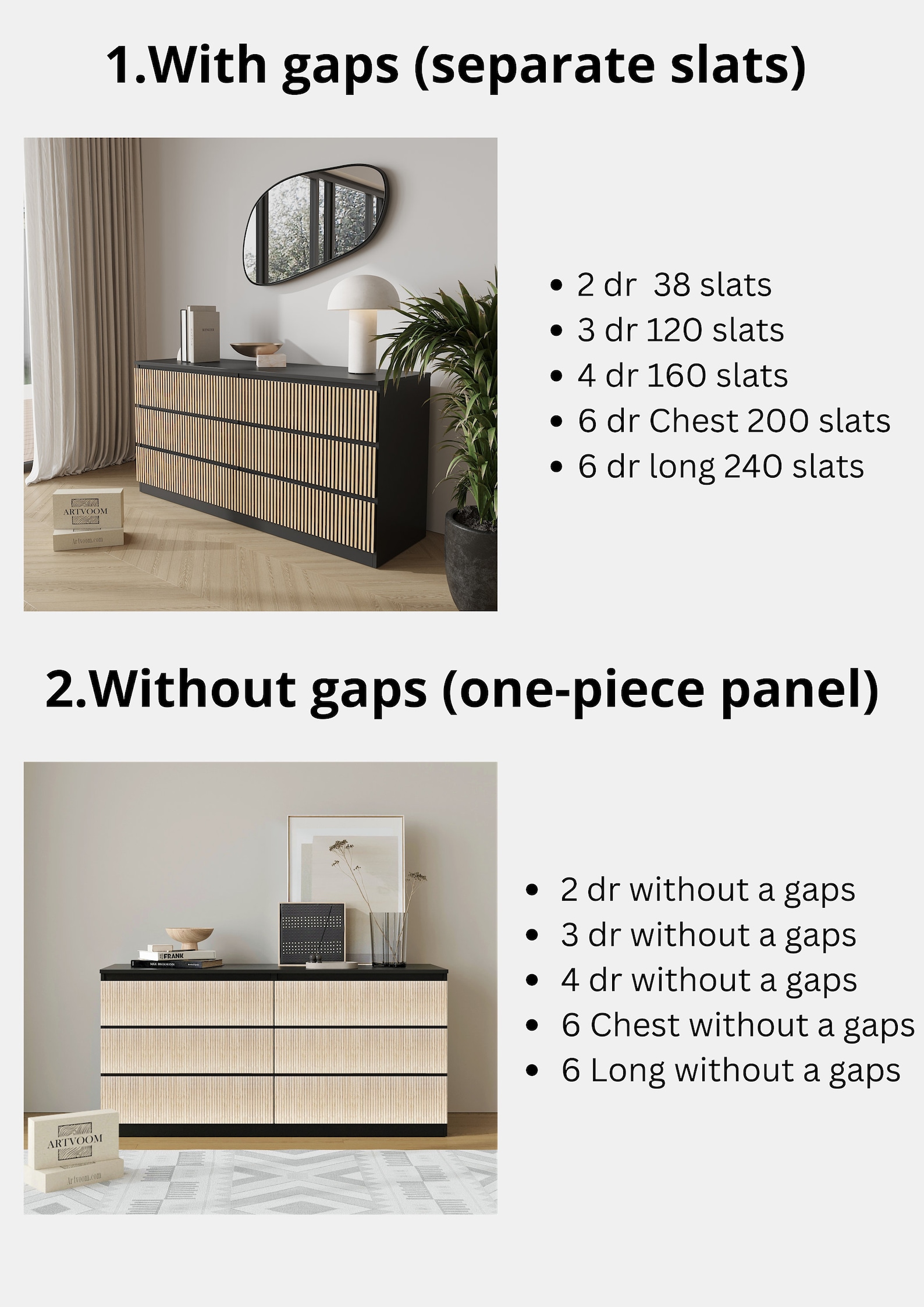 Furniture Drawer Overlay, Slat Wall Panel,set of Decorative Wooden ...