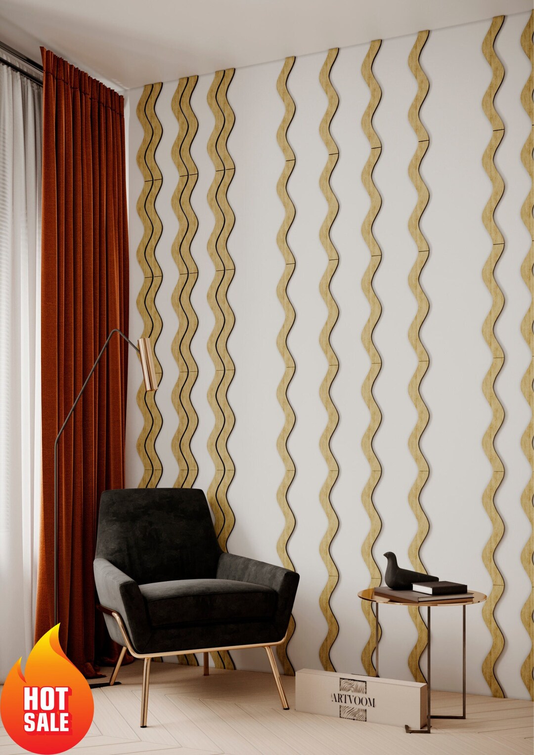 Wave Wall Decor, Wooden Wall Panel, 3d Wave Pattern, Wood Wall Design ...