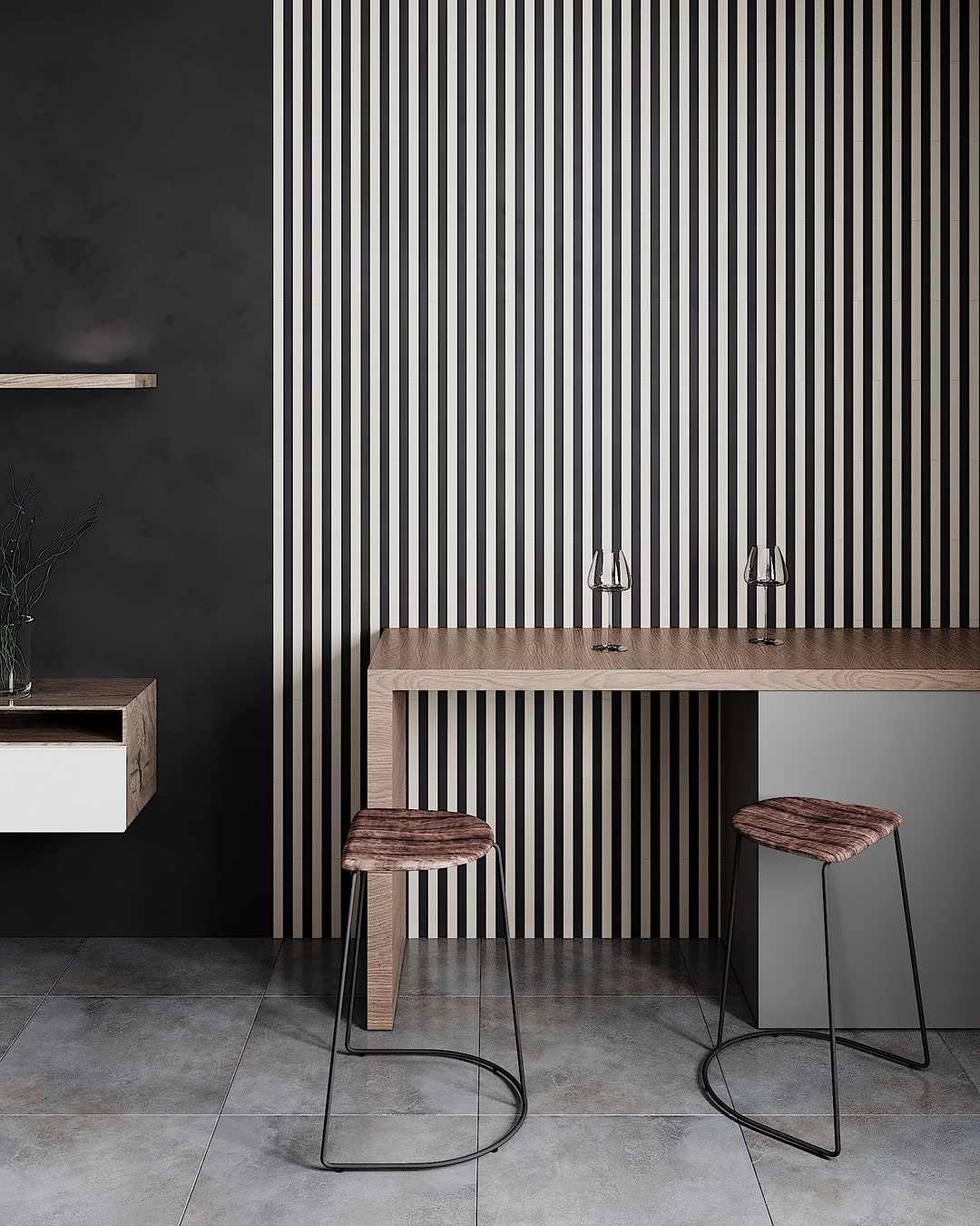 White Wooden Wall Slats - Narrow Size - Wall Panel DIY Panels - Wall ...