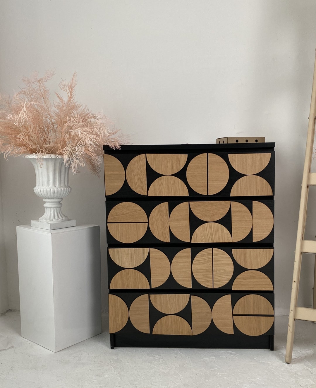 Half Circle Wood Overlays, Furniture Overlays for Ikea Malm Dresser and ...