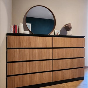 Revamp Your IKEA Malm Dresser With Stylish Wooden Overlays and Decals DIY Furniture Makeover Furniture Drawer Home Furnishings Etsy