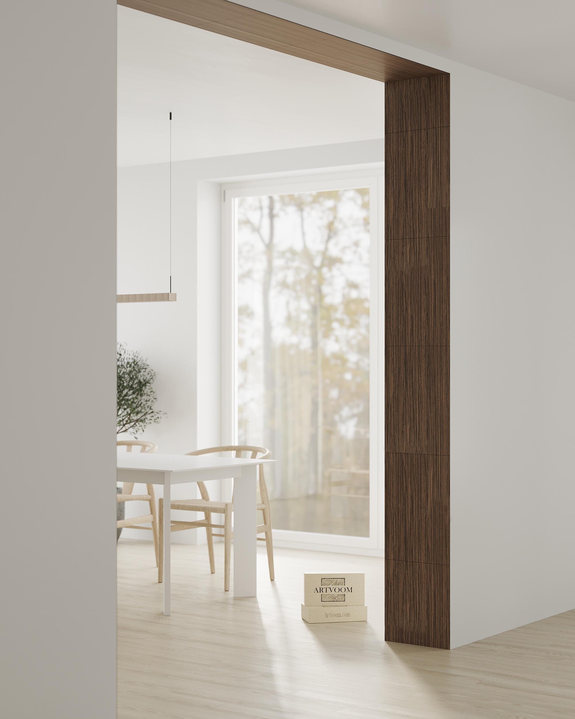 Doorway Slat Decor, Wood Trim for Doorway Opening, Modern Archway Frame ...