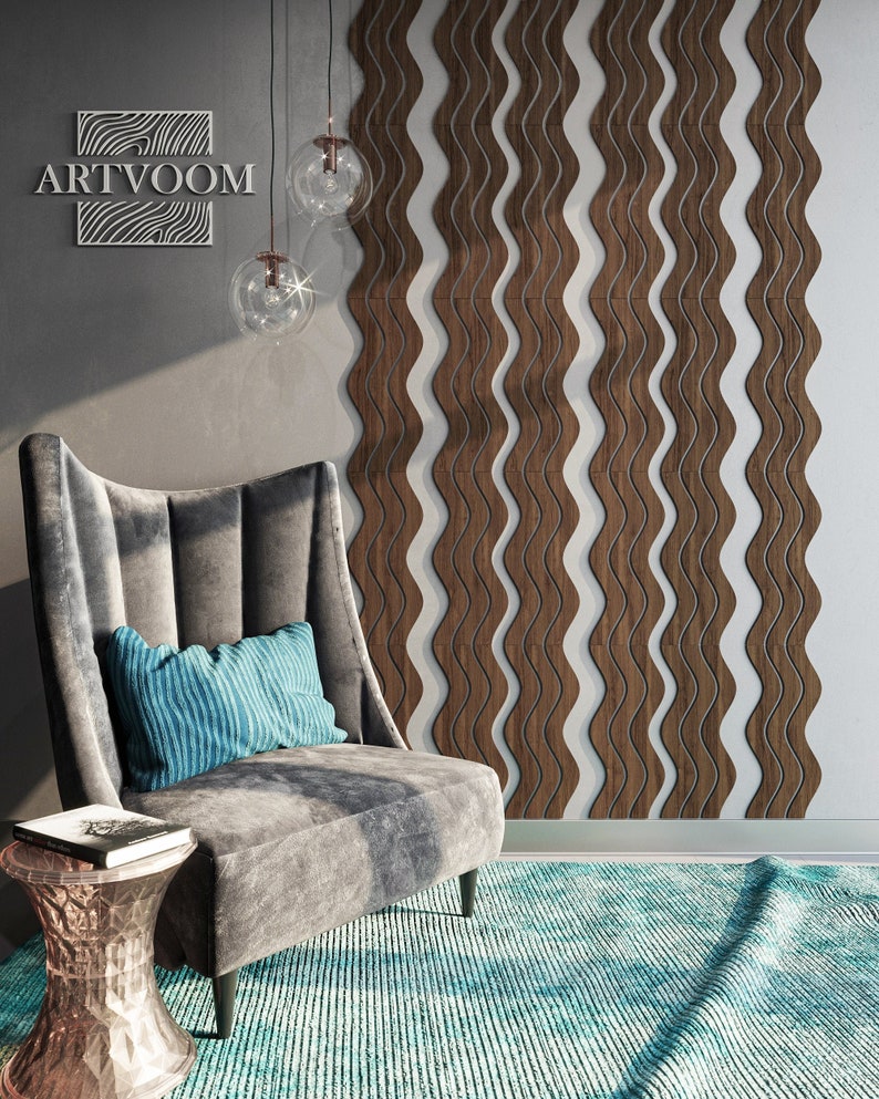 Wall Wave Panels Wall Decor Wall Wave Slats Wall | Etsy