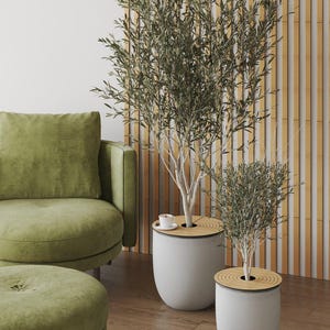 Original Plant Pot Cover, Wood Mulch Ring of Oak Veneer for Plant Pots ...
