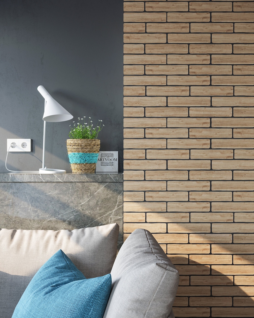 Brick Wall Panels, Wood Panel, Accent Wall, Stone Brick Design, 20 - Etsy