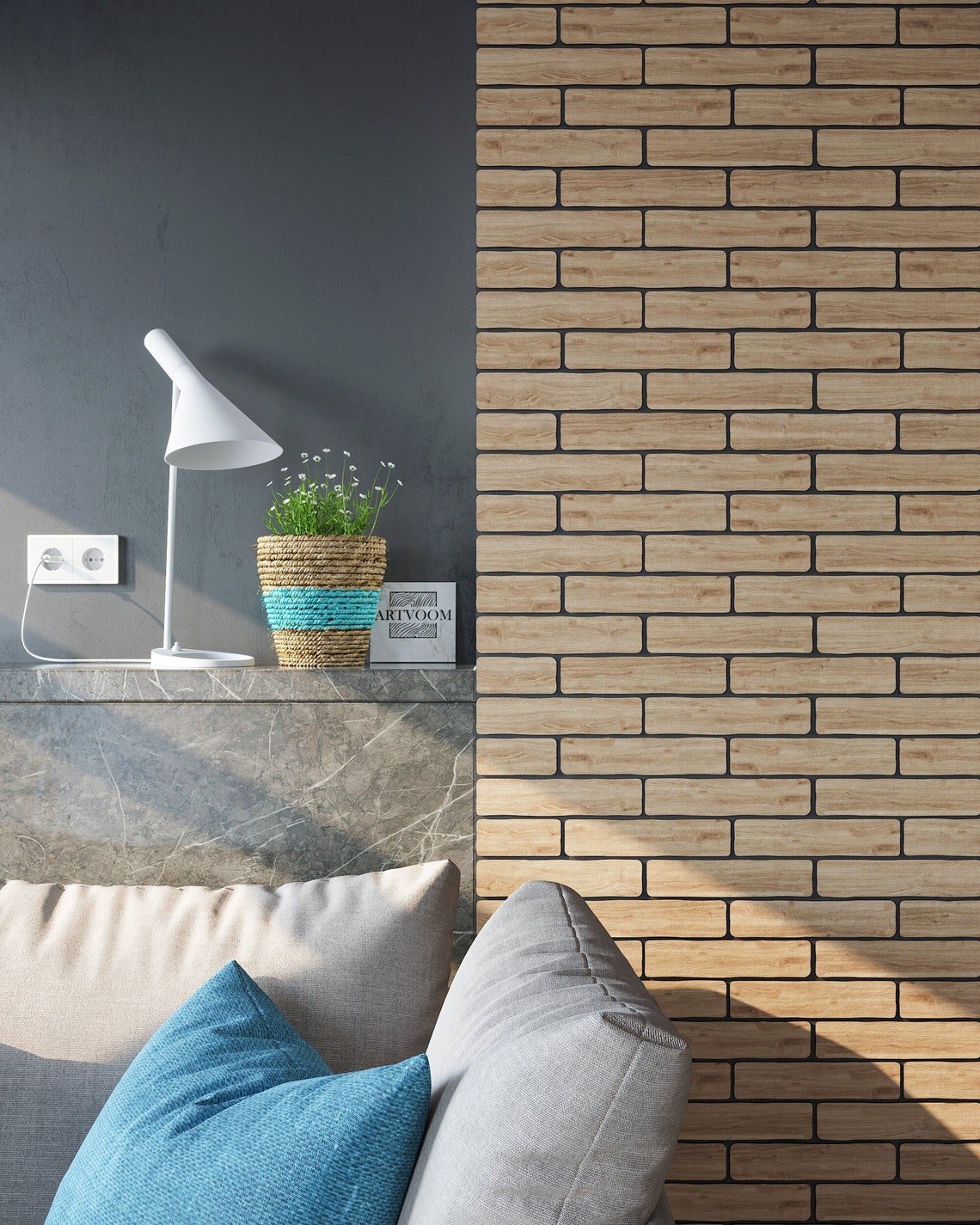 Brick Wall Panels Wood Panel Accent Wall Stone Brick - Etsy