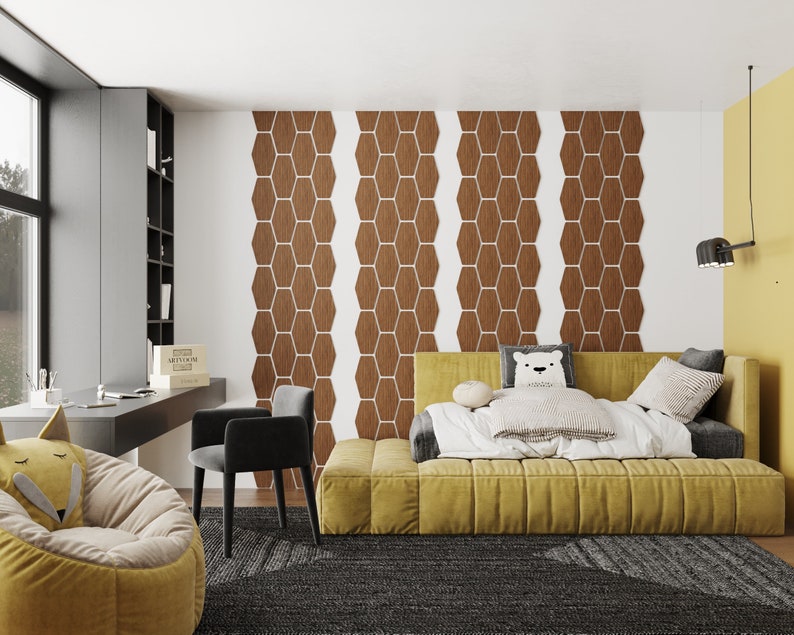 Hexagon Wall Panel, Wall Panel Decor, Honeycomb Wall Art, Hexagon Wall ...