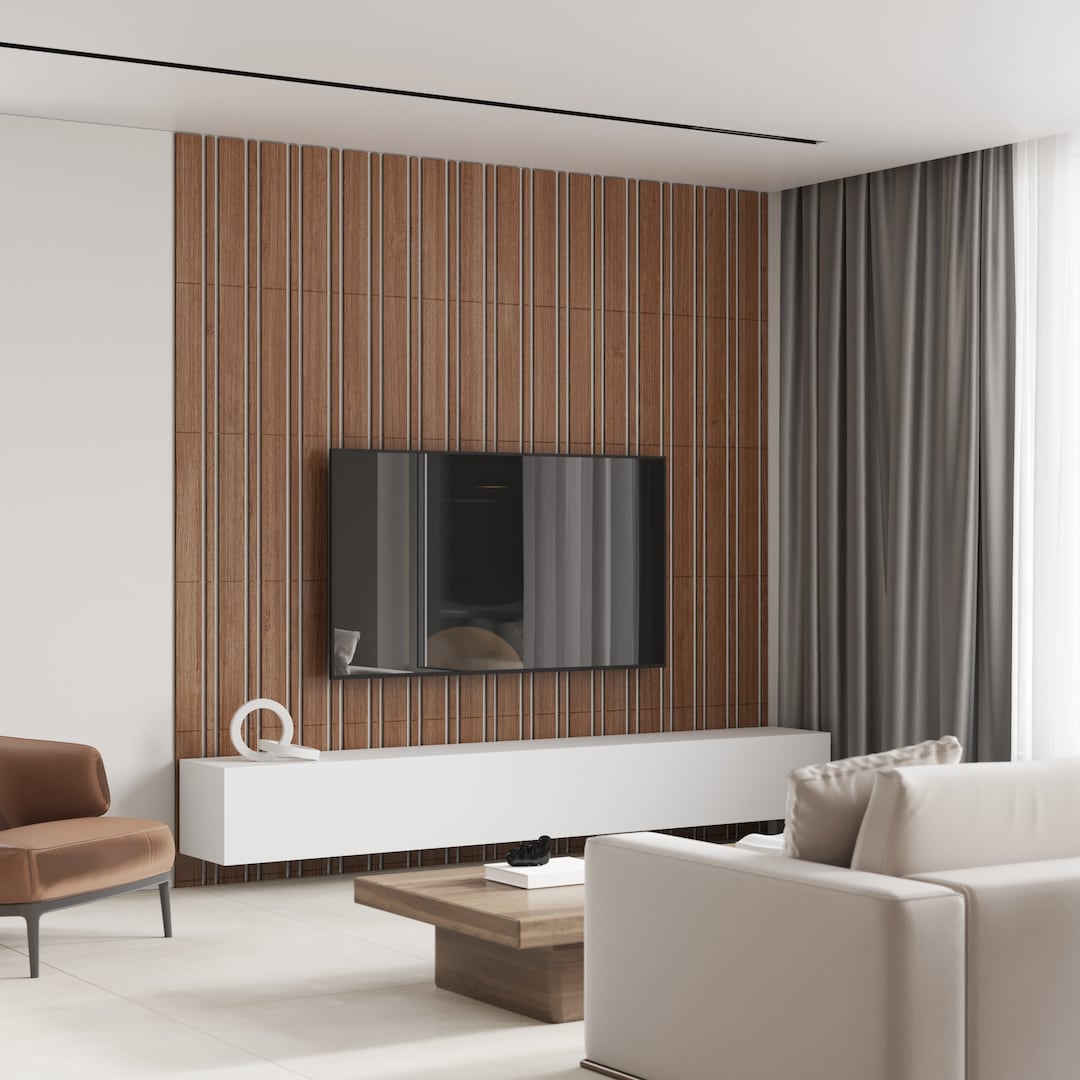 Wood Slat Wall Panel, Large Width Size Slat 960mm, Decorative Panel ...