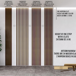 Wood Slat Wall Panel, Apartment Decor, Nerrow Size (30 Mm), Walnut ...