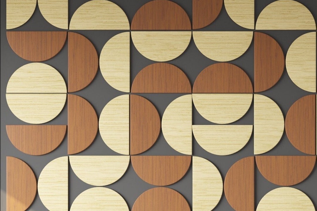 Half Circles, Wall Panels, Abstract Decorative, Geometric Wall Decor ...