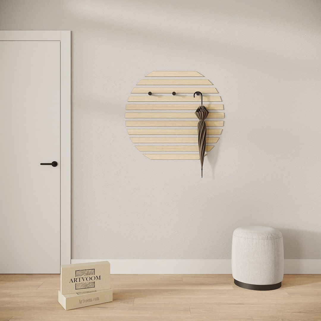 Slat Circle, Wood Slats Wall Panel, Accent Wall, Decorative Wall Panel ...