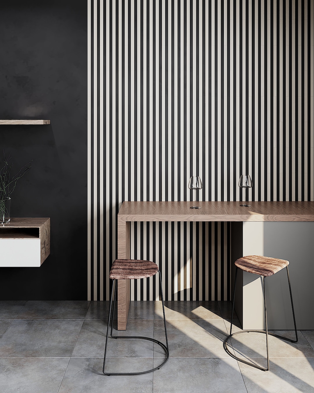 Narrow White Slats - Wall DIY Ideas - New Year's Gift - Wooden Wall ...