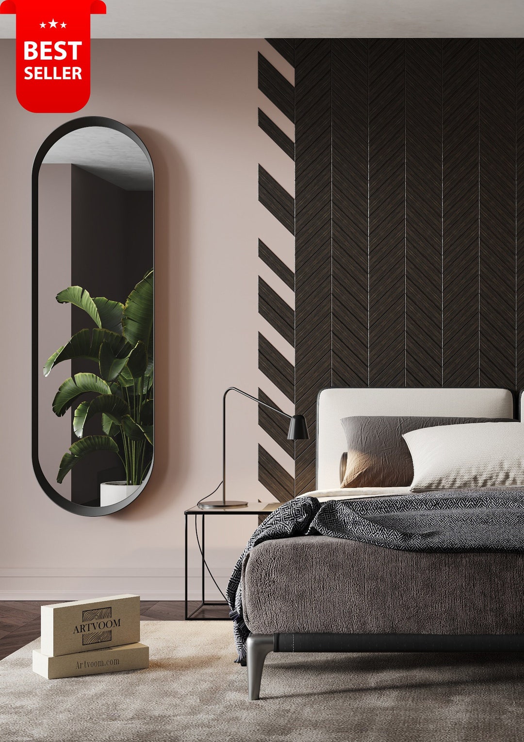 Chevron Wall Panel, Wood Slat Wall Panel, Apartment Decor, Wenge Color ...