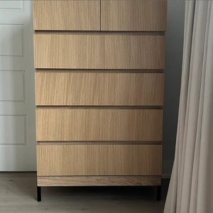 Revamp Your IKEA Malm Dresser With Stylish Wooden Overlays and Decals DIY Furniture Makeover Furniture Drawer Decorative Panels Etsy