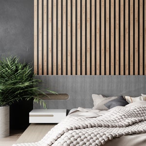 Oak Wooden Wall Slats Wide Size 3D Wall Panels Wooden - Etsy