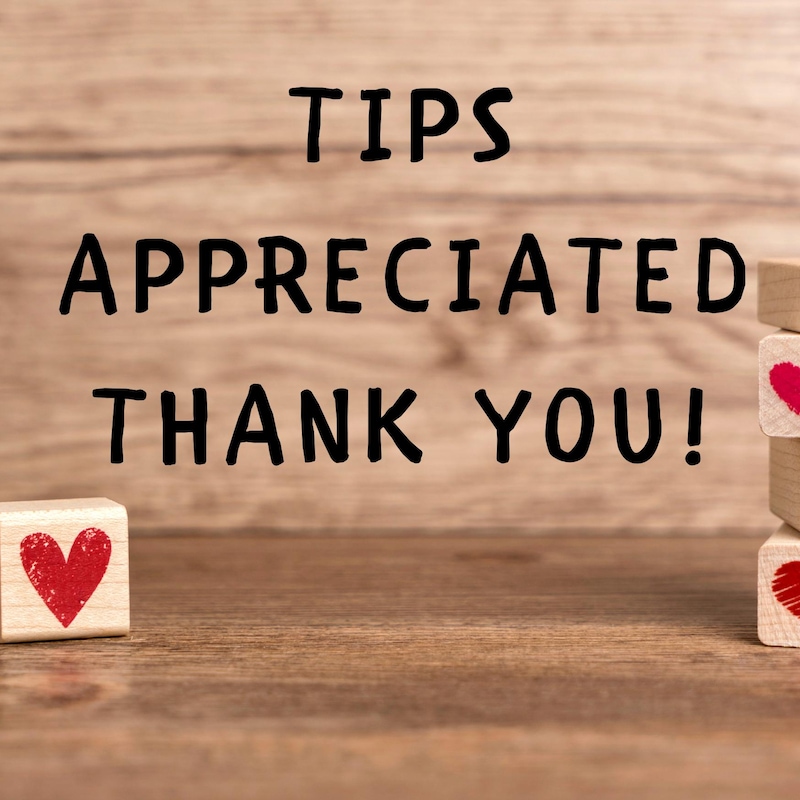 Tips Appreciated Sign - Etsy