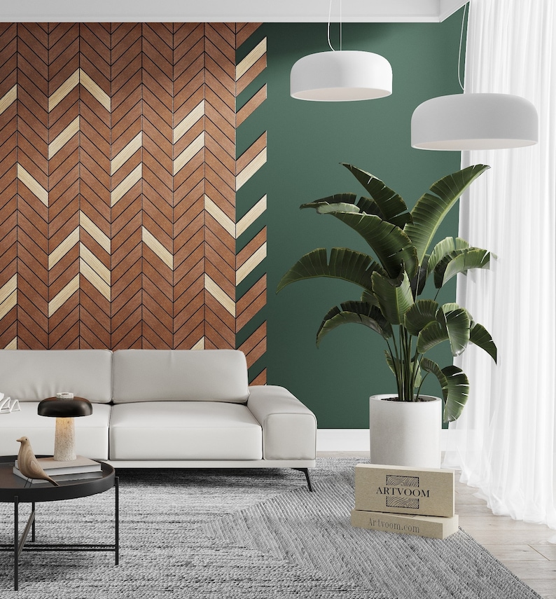 Chevron Panels Wooden Wall Panels Geometric Wall Art - Etsy