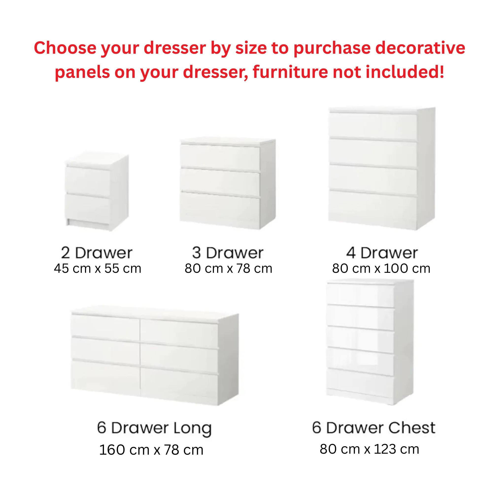 Half Circle Wood Overlays, Furniture Overlays for Ikea Malm Dresser and ...