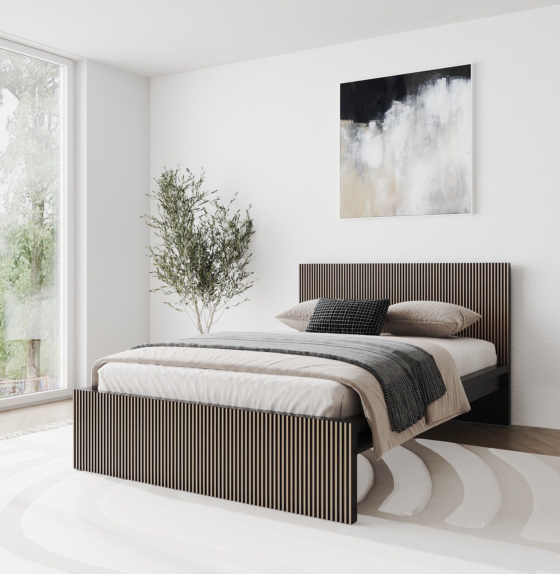 Slats Panel for Bed Wooden Oak Veneers Wood Strips Furniture Appliques Bed Frame Full Headboard Ikea Malm Overlay Meubels Stickers Etsy