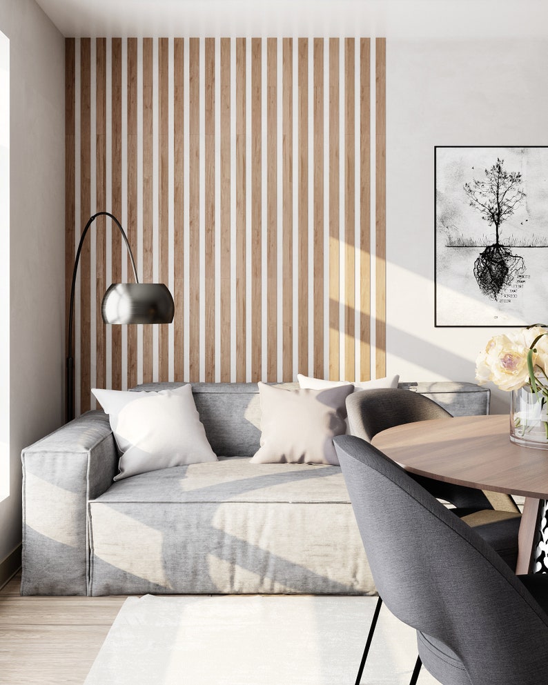 Oak Wooden Wall Slats Custom Size 3D Wall Panels Wooden - Etsy