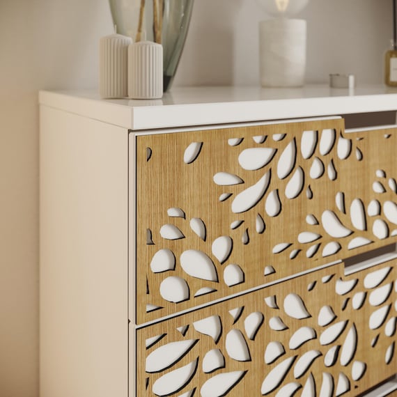 Ikea Nordli Dresser Overlay Furniture Floral Wooden Stickers Nordli Decal for Chest of Drawers Living Room Upcycled Furniture Etsy UK