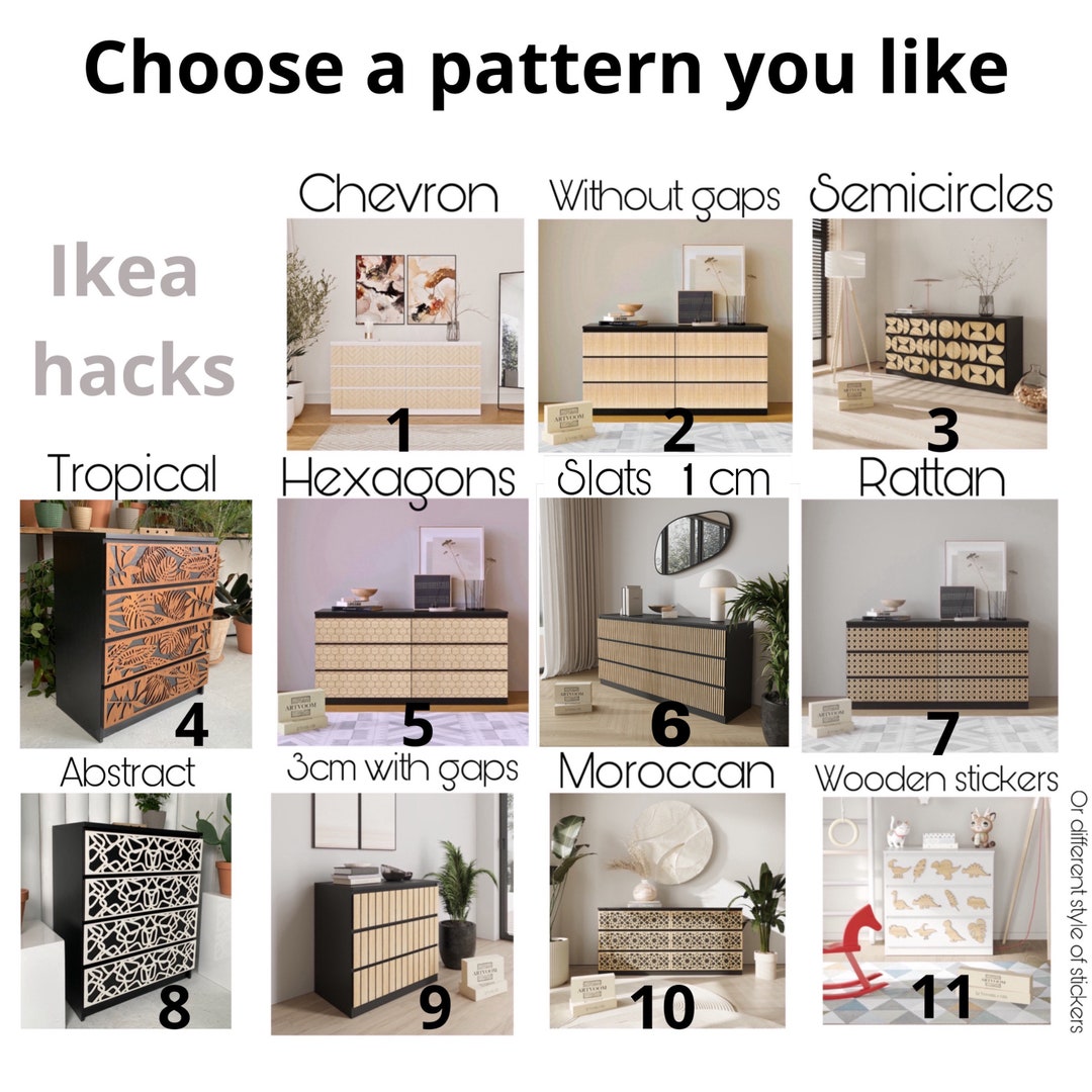 Ikea Malm Dresser Overlay, Wooden Decorating Overlays, Ikea Malm ...