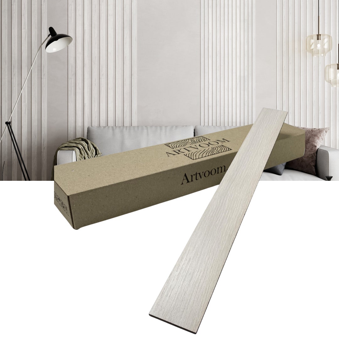 Oak Wooden Wall Slats Narrow Size - 3D Wall Panels - Wooden Slats ...