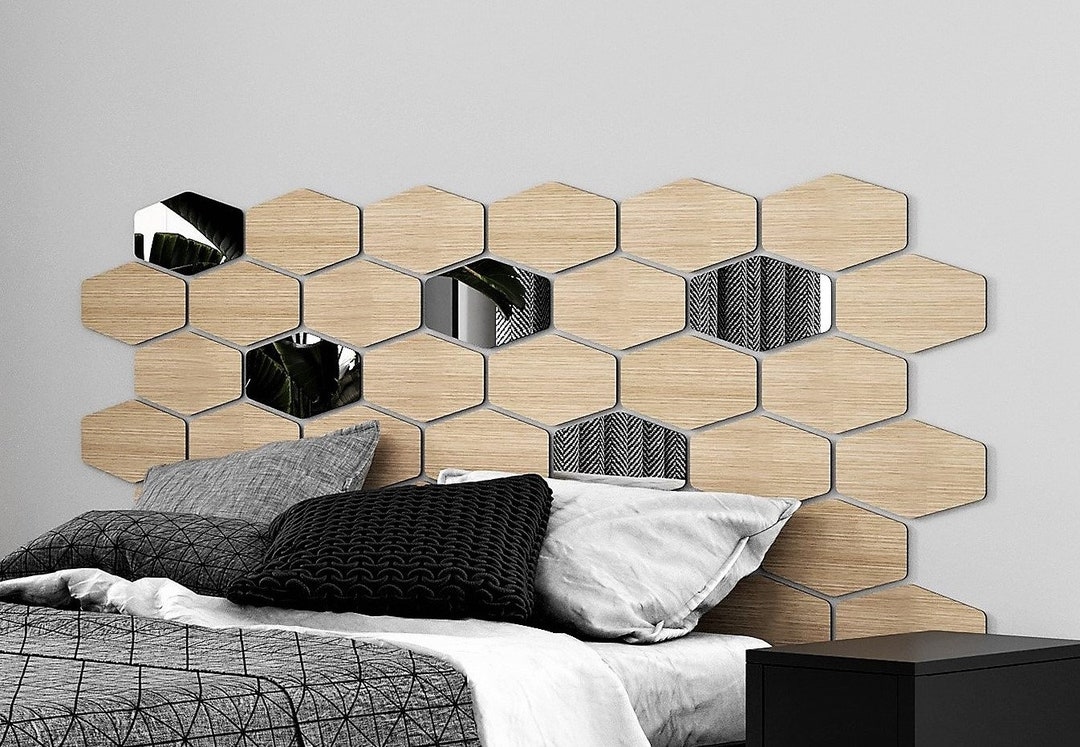 Hexagon Wall Decor, Wood Wall Paneling, Headboard King, Wood Headboard ...