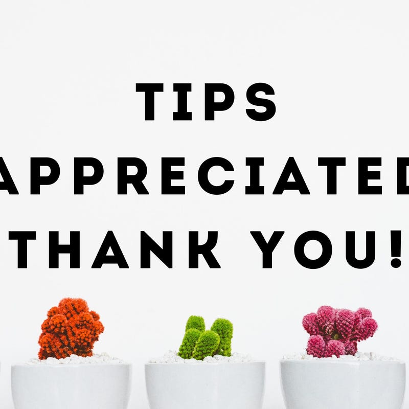 Tips Appreciated Sign - Etsy