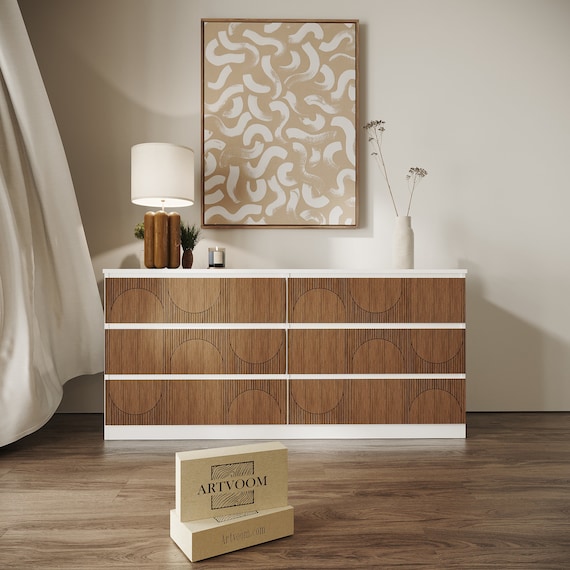 Furniture Panels Transform Your IKEA Diy Dresser With Decorative Wooden Overlays Half Circles and Slats Pattern Malm Chest of Drawer Etsy UK