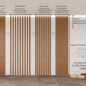 Wooden Wall Slats-wide Size -3D Wall Panels -geometric Wood Art ...