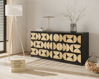 Half Circle Wood Overlays, Furniture Overlays for Ikea Malm Dresser and ...