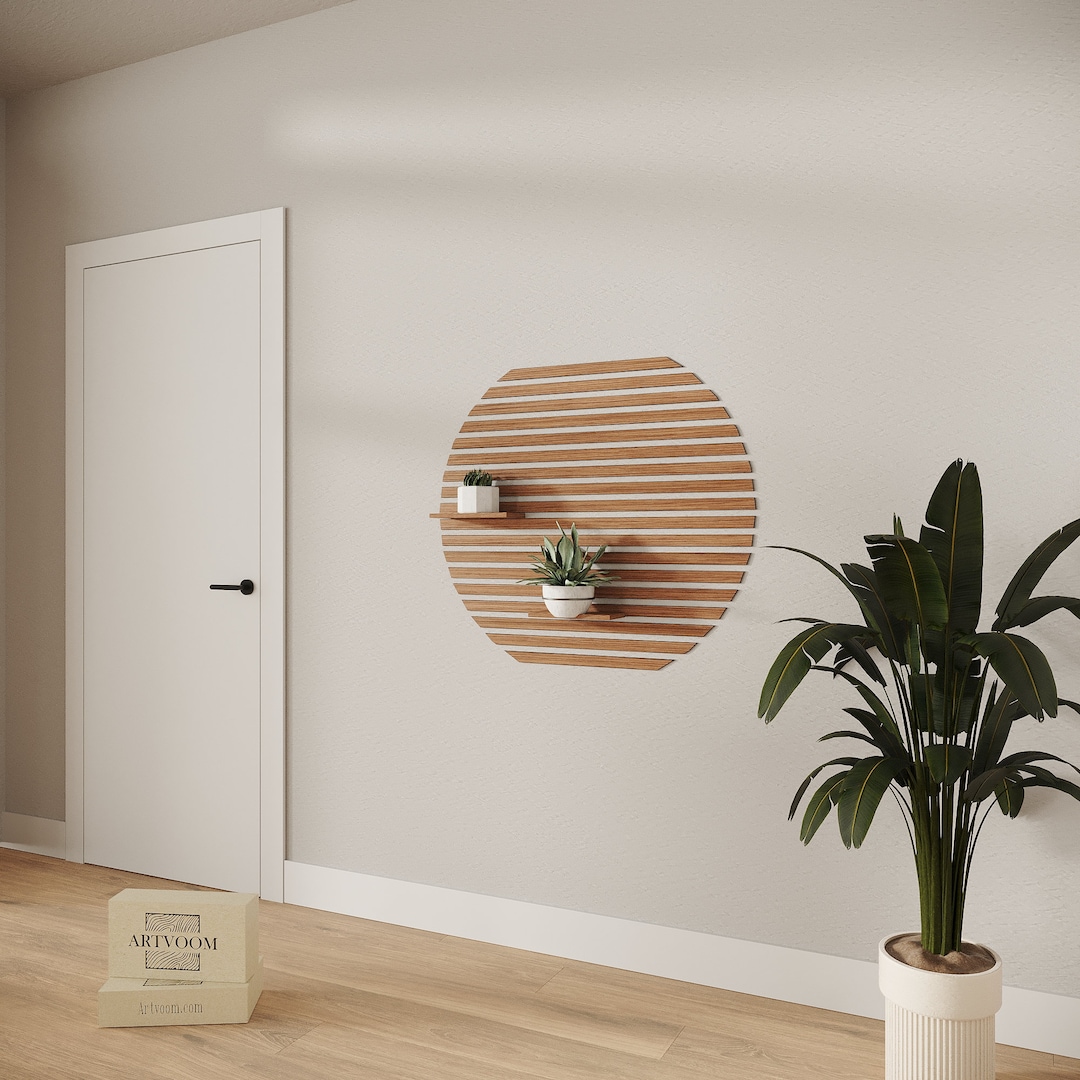 Slat Circle, Wood Slats Wall Panel, Accent Wall, Decorative Wall Panel ...