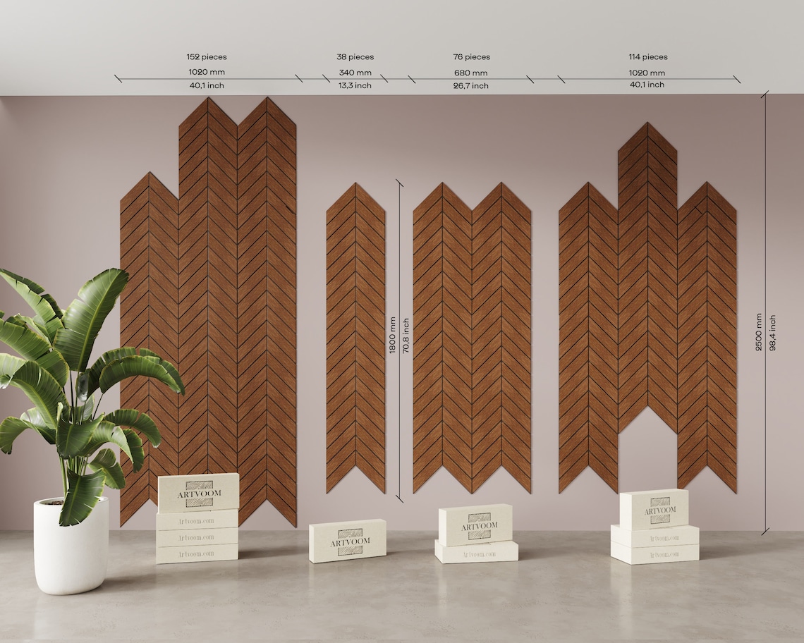Chevron Panels Wooden Wall Panels Geometric Wall Art - Etsy